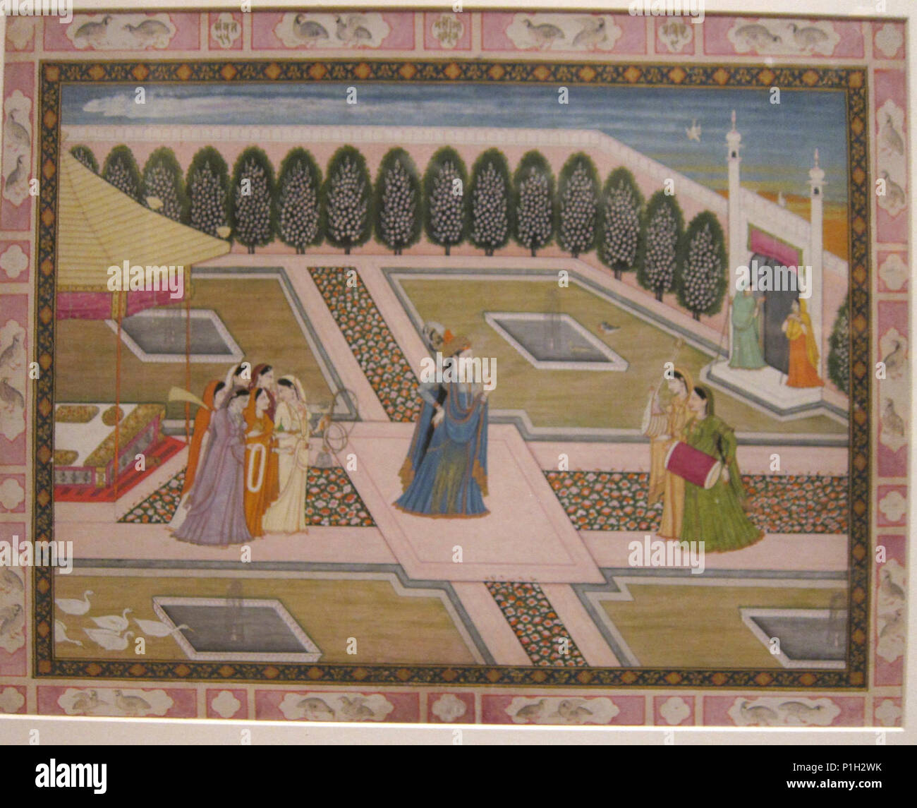 'Princess in a Courtyard', watercolor from India, Guler style, 1799 ...