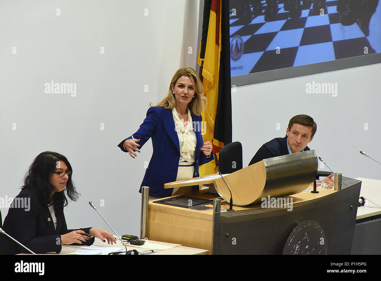 Ulpia Botezatu (left), an analyst with the Space Critical ...