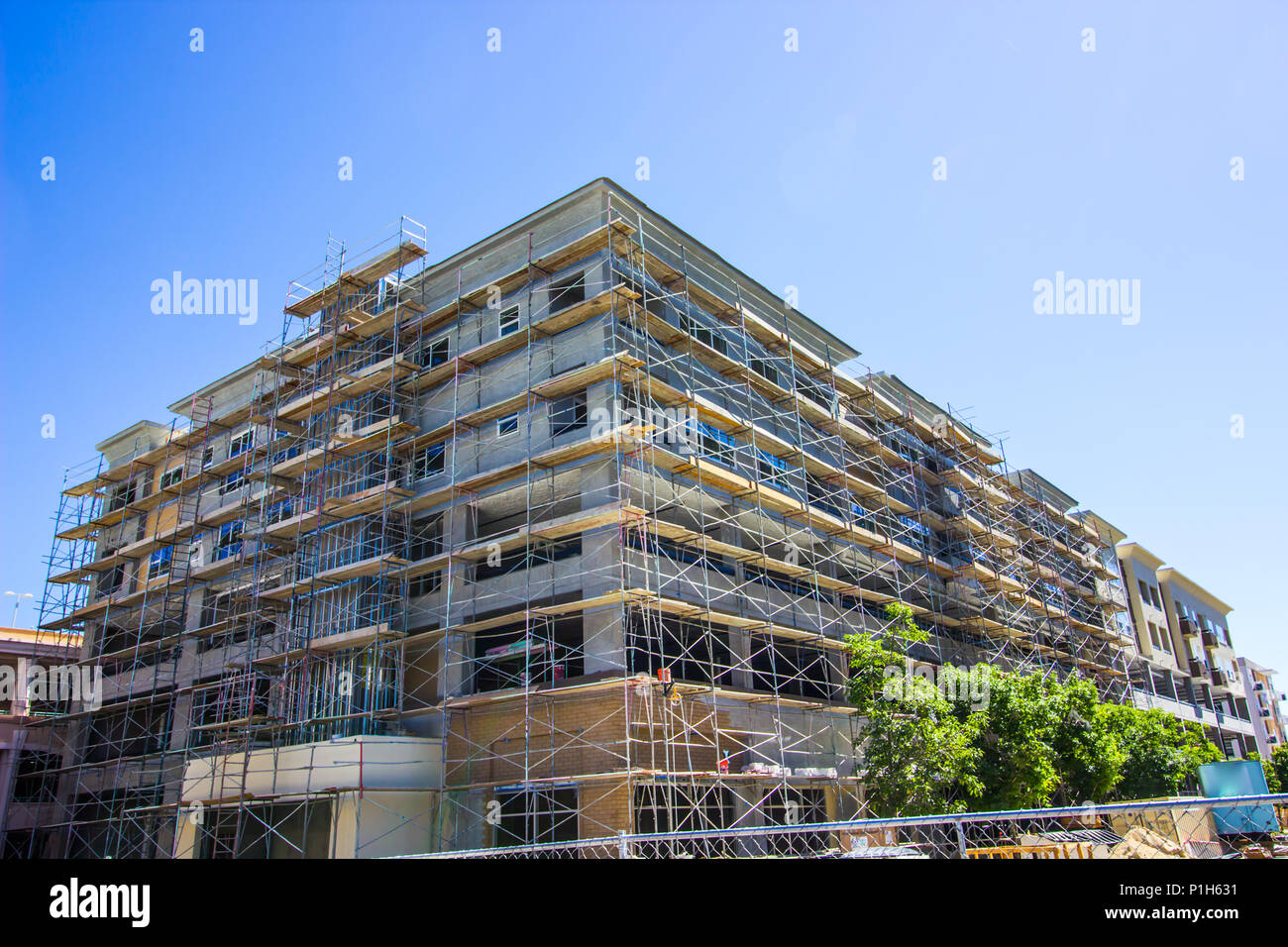 Corner Of New Building Under Construction Stock Photo - Alamy