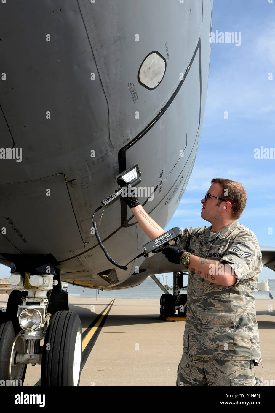 U.S. Air Force Senior Airman Sean Powers, a bioenvironmental ...
