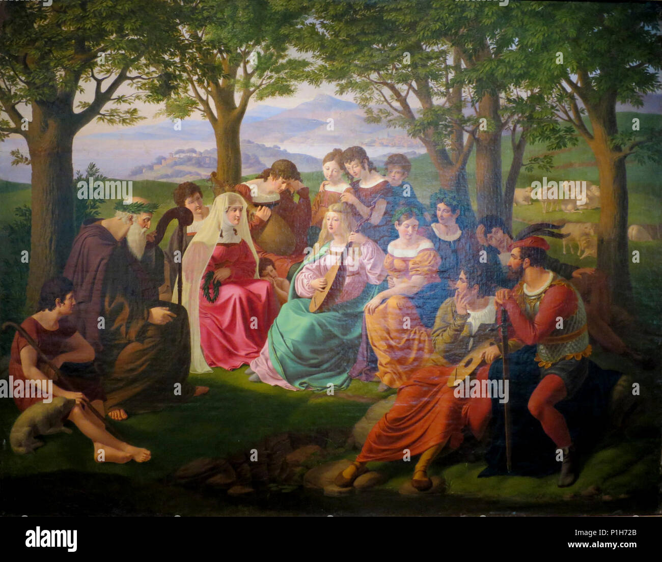 'Singers' Competition' by Heinrich Anton DC3A4hling, 1810s, Pushkin Museum Stock Photo - Alamy
