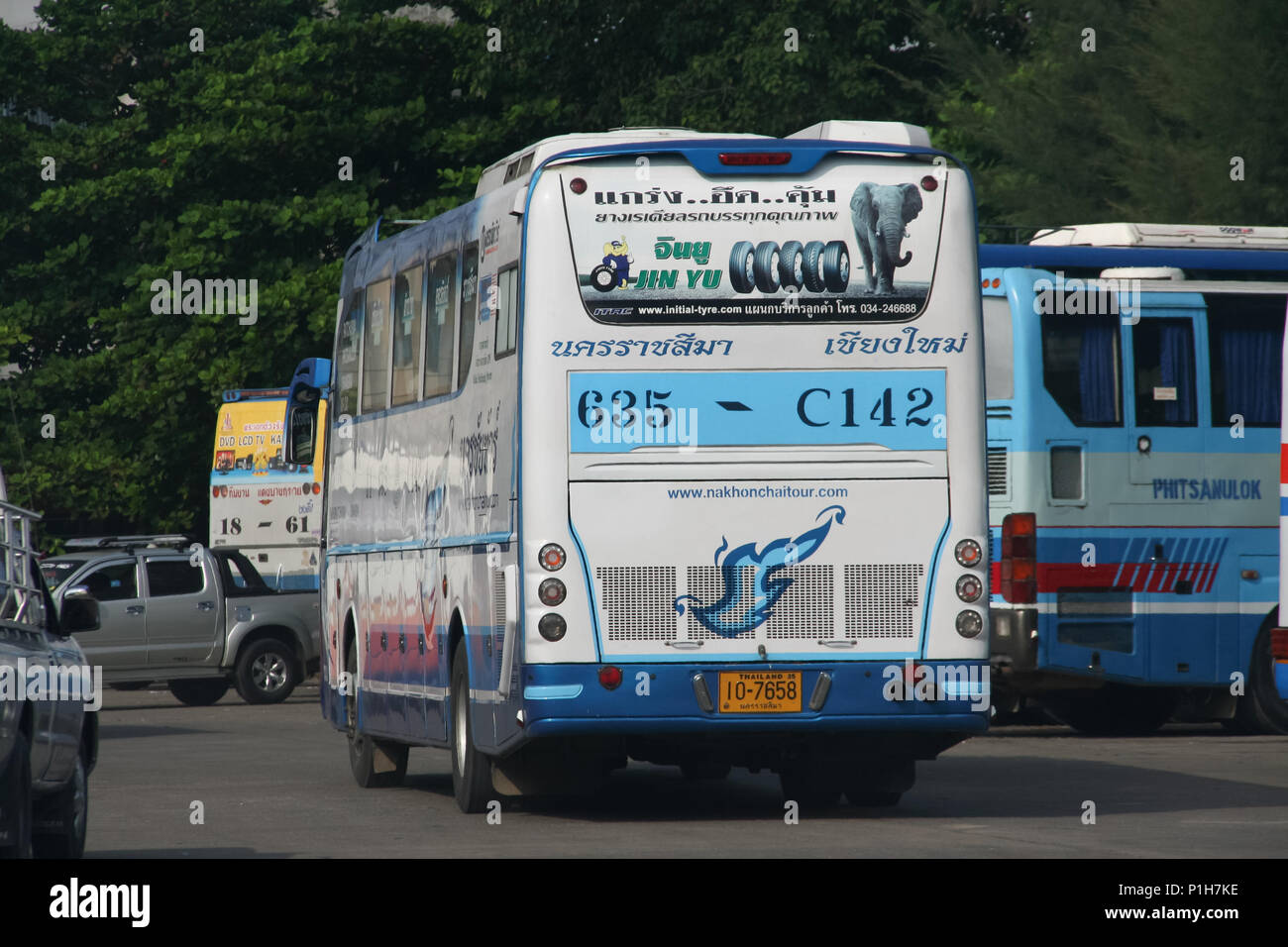 CHIANG MAI, THAILAND - OCTOBER 15 2011: Bus of Nakhonchai tour company ...