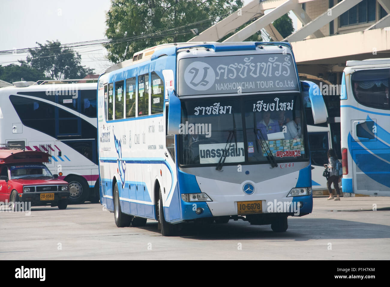CHIANG MAI, THAILAND - OCTOBER 15 2011: Bus of Nakhonchai tour company ...