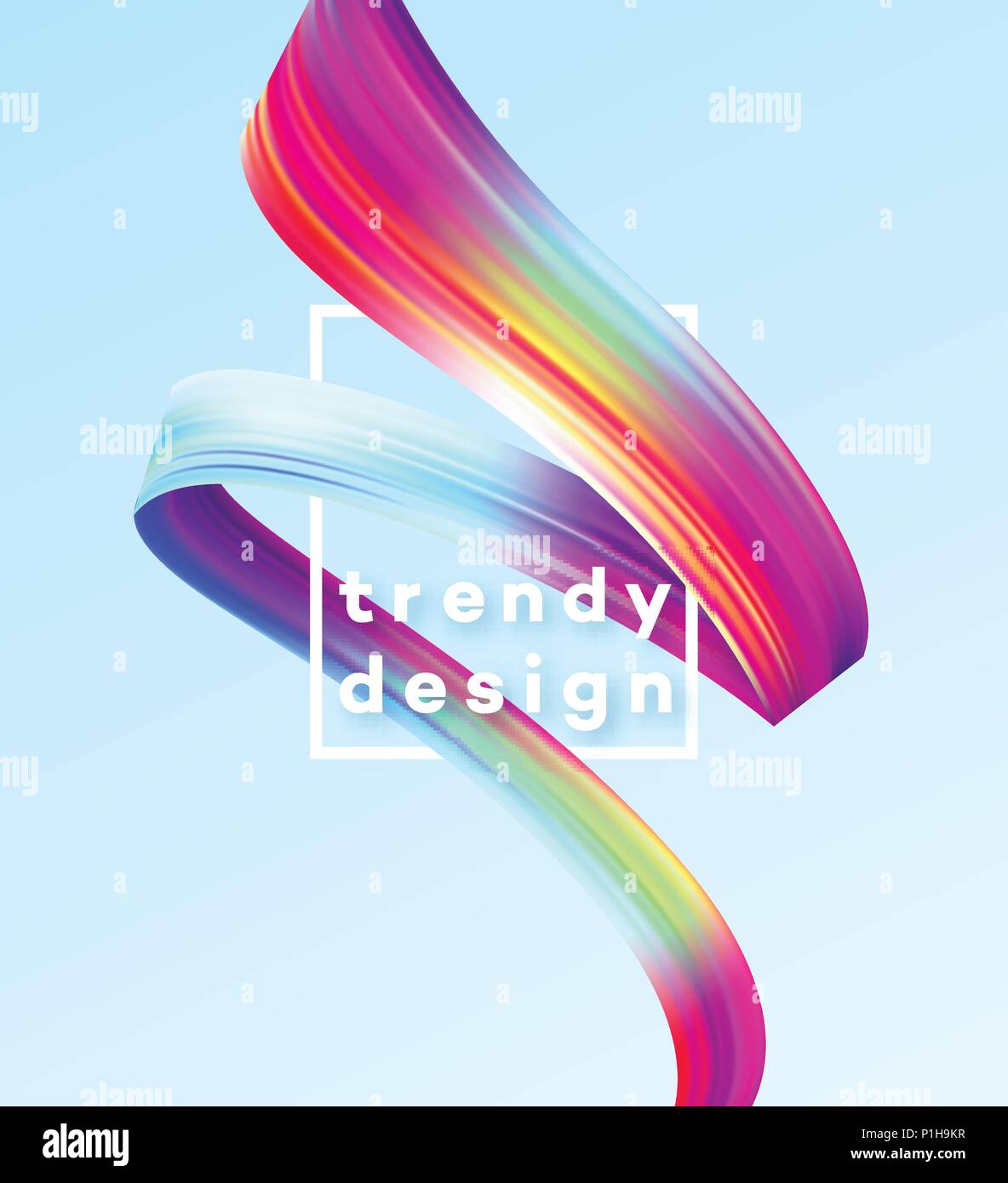 Modern colorful flow poster. Wave Liquid shape in blue color background ...