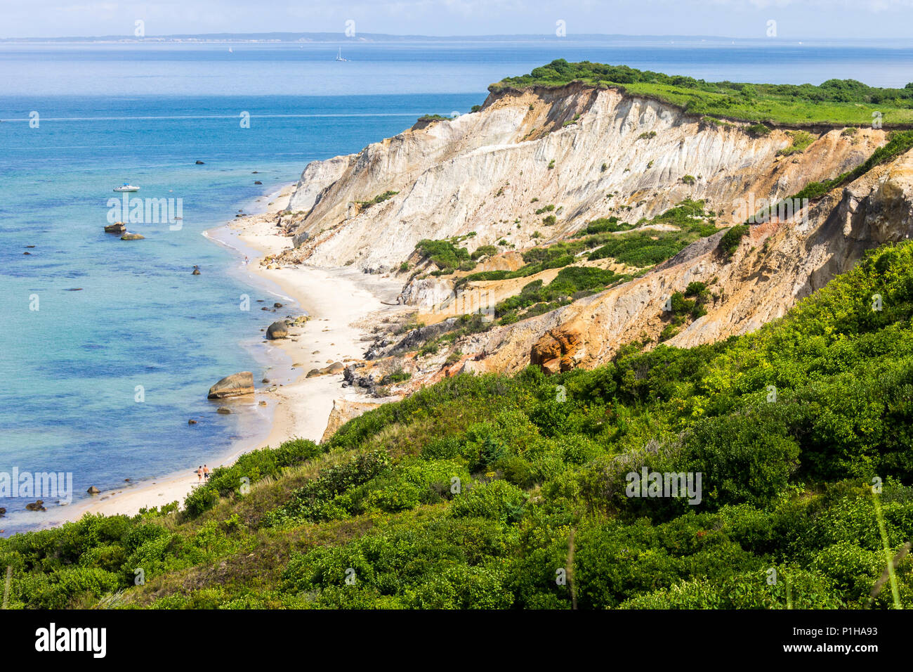 Martha's Vineyard, Massachusetts. Views of the Gay Head cliffs of clay ...