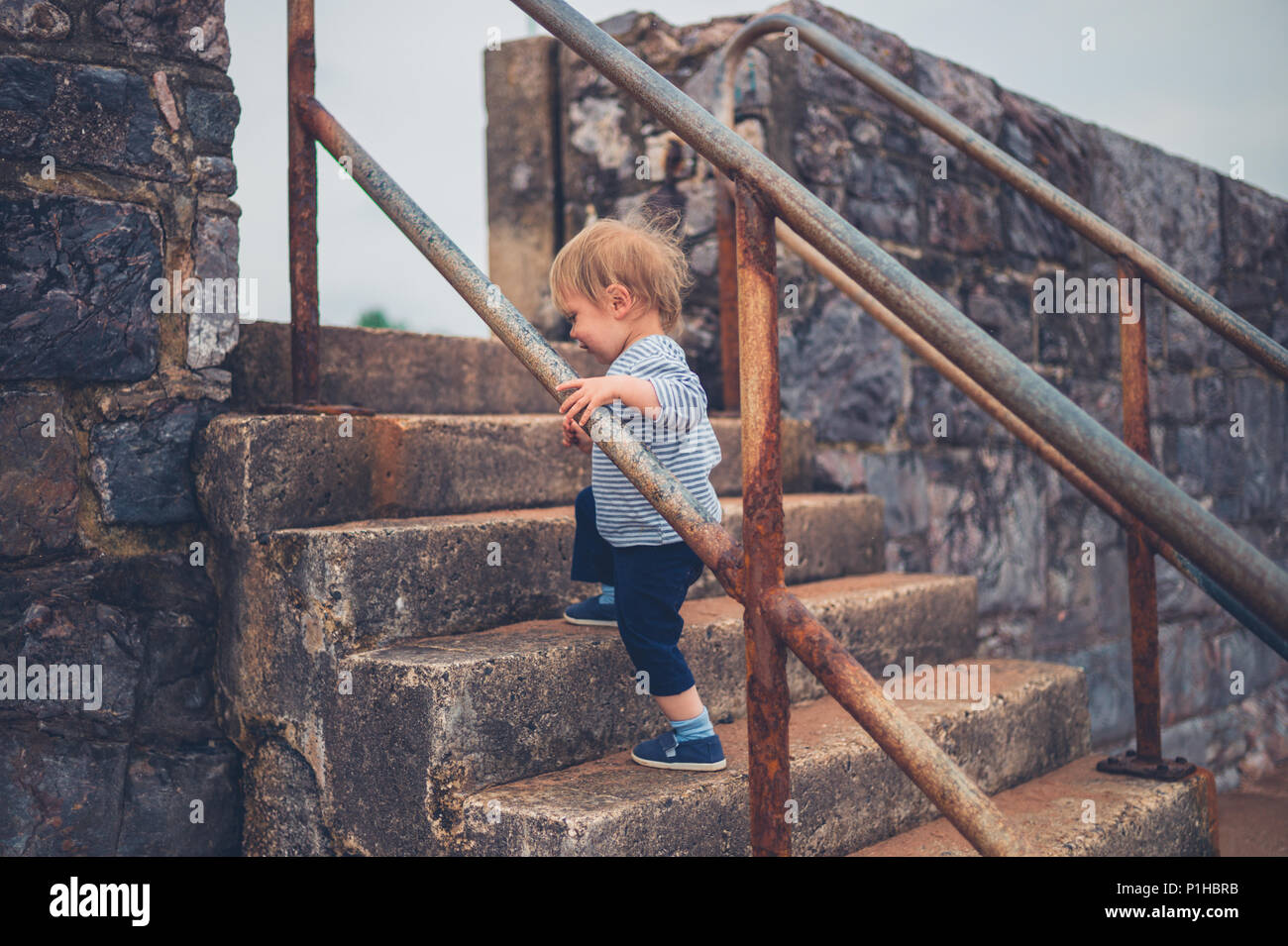 Kid Walking Up Stairs