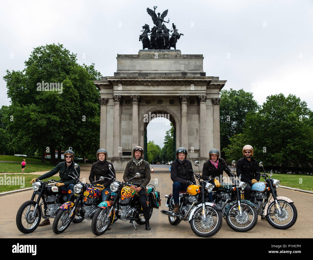 (Left to right) Hugh Francis Anderson riding the Krazy Horse bike ...