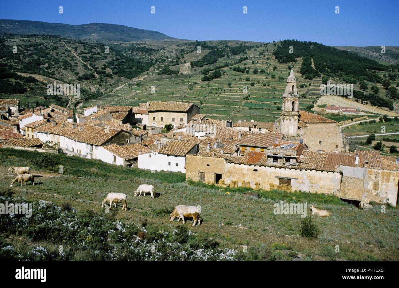 Tronchón, village view (El Maestrazgo region Stock Photo - Alamy