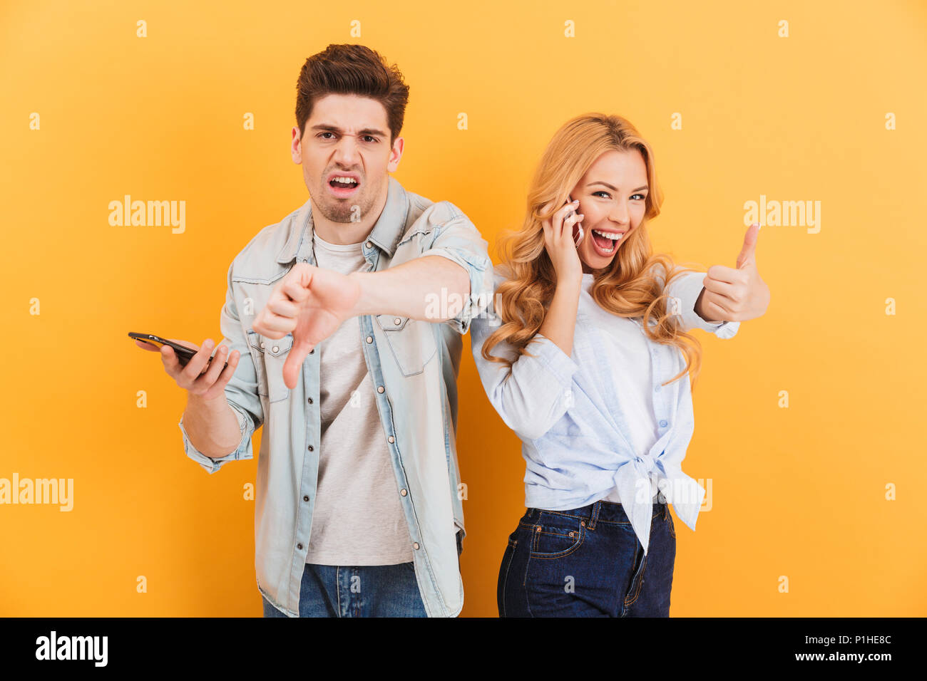 Pleasant young woman talking gesturing hi-res stock photography and ...