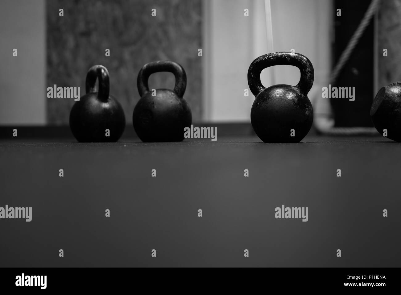 Kettlebell Black and White Stock Photos & Images - Alamy