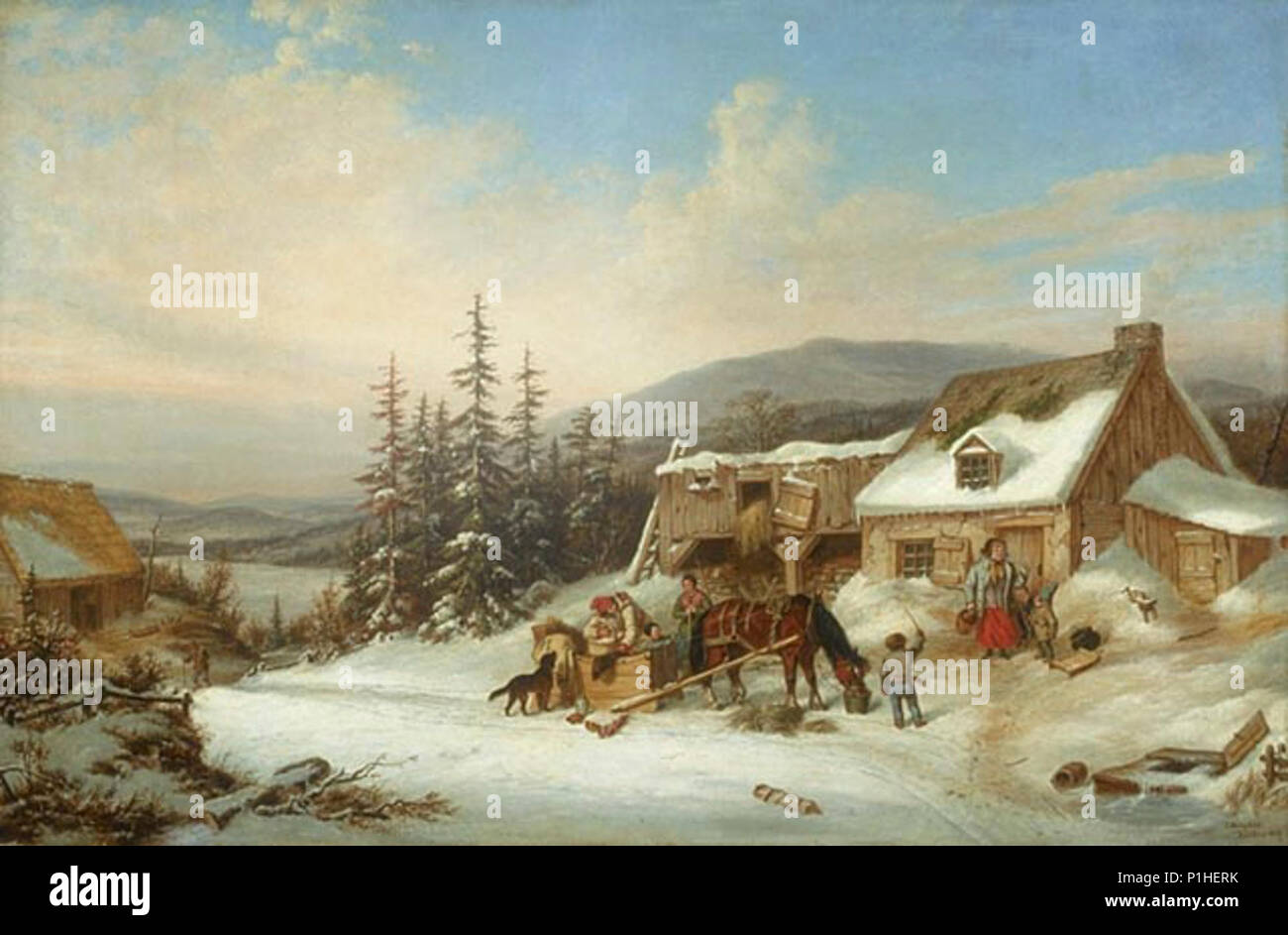The Habitant Farm 2C oil on canvas painting by Cornelius Krieghoff2C ...