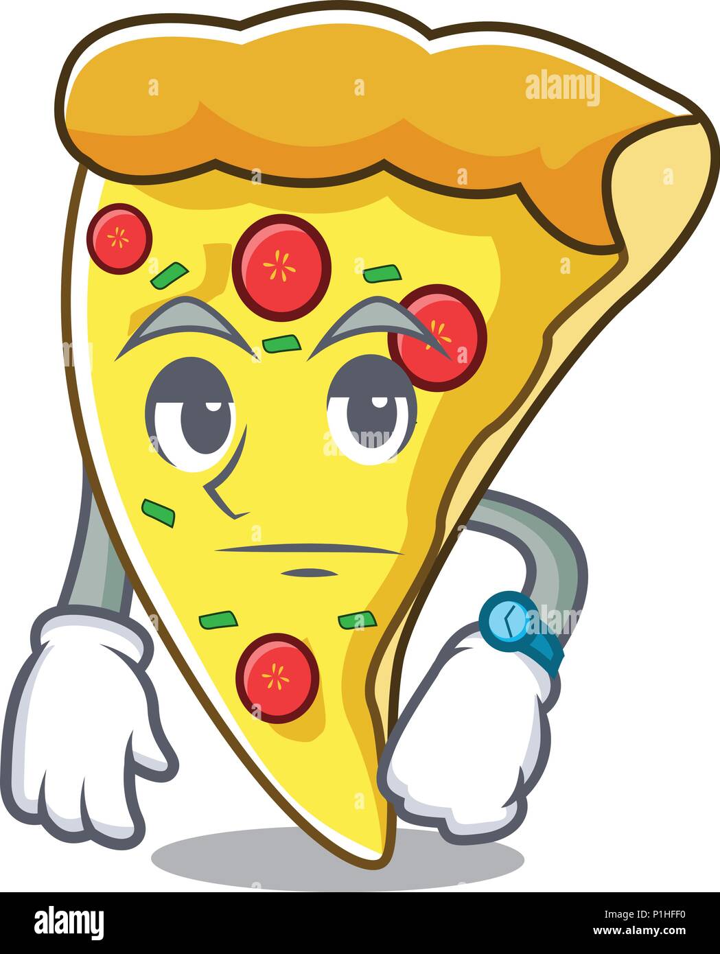 Waiting pizza slice mascot cartoon Stock Vector Image & Art - Alamy