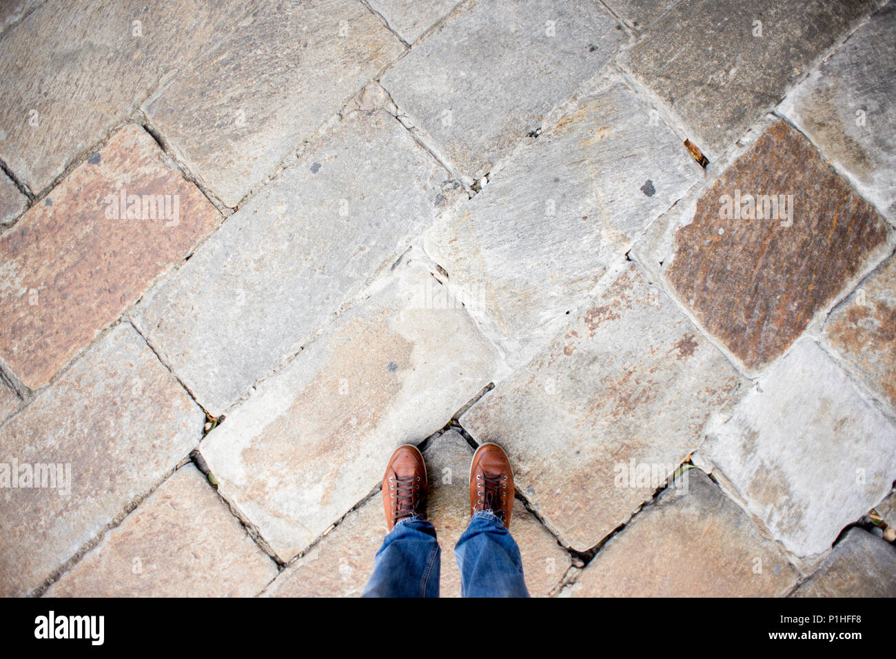 Feet on Granite Floor Texture Background. Stone Tile Stock Photo - Alamy