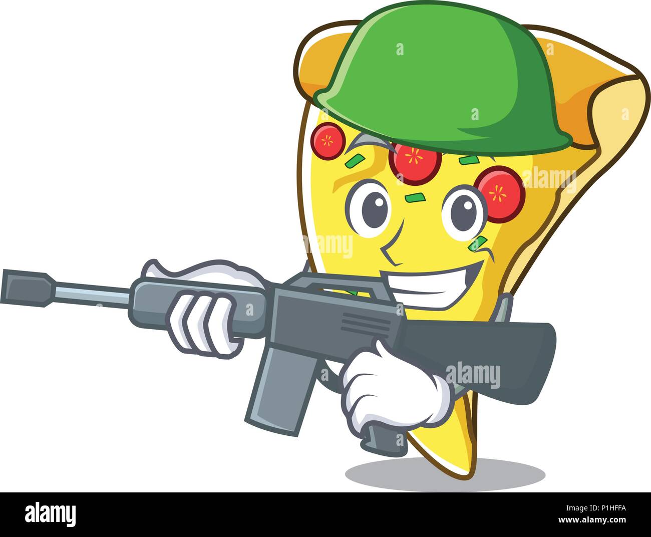 Army pizza slice character cartoon Stock Vector Image & Art - Alamy