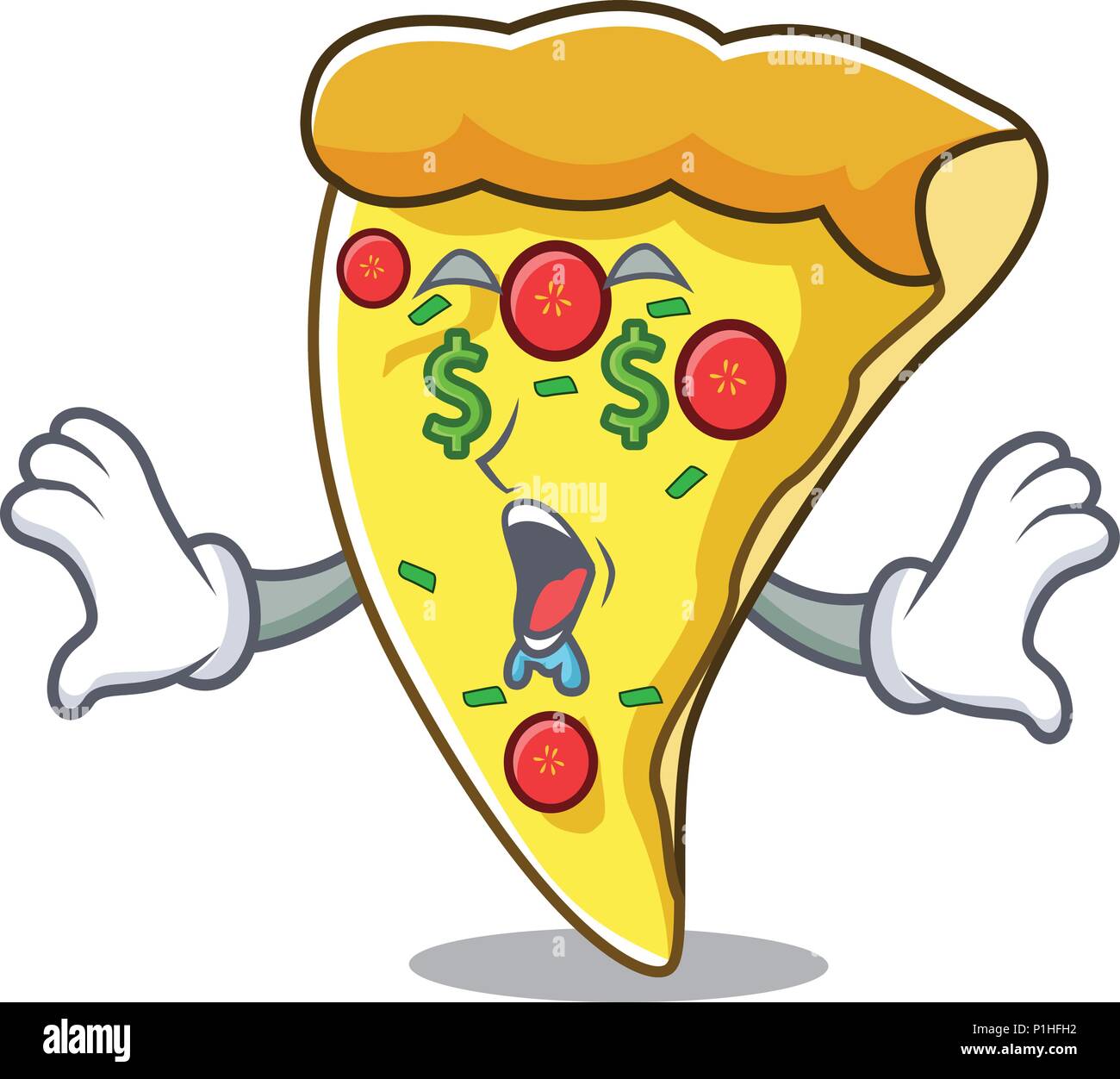 Money eye pizza slice mascot cartoon Stock Vector Image & Art - Alamy