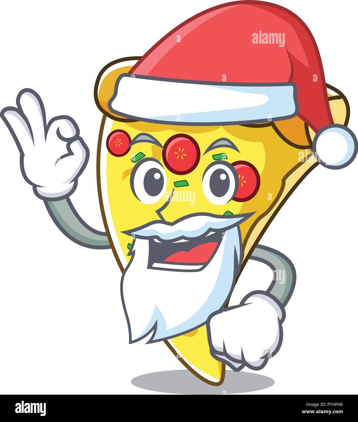 Santa pizza slice mascot cartoon Stock Vector Image & Art - Alamy