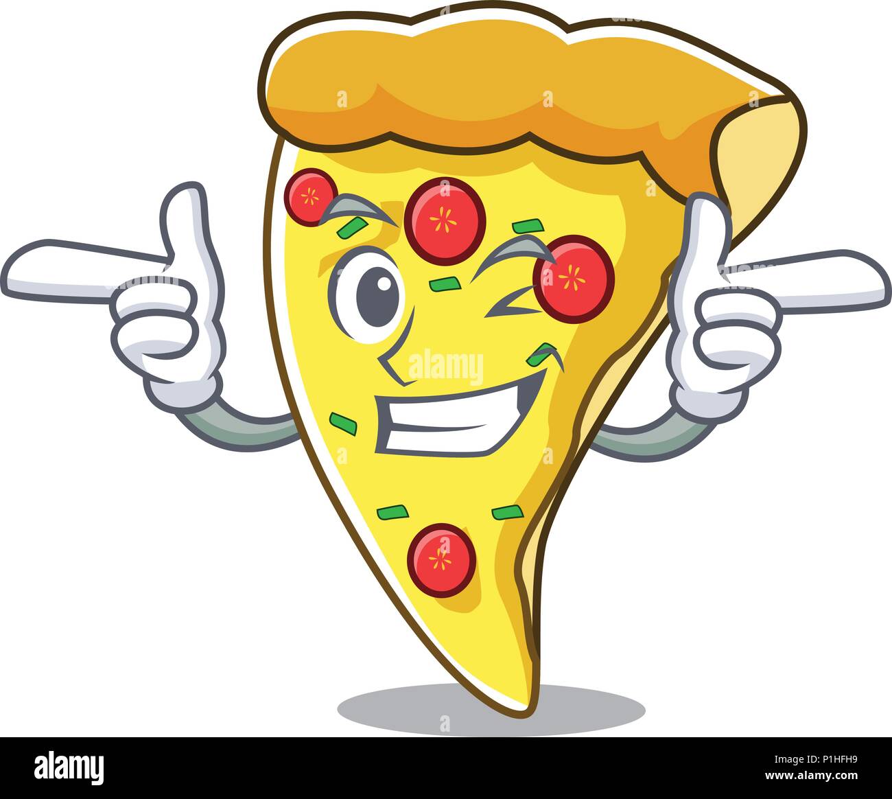 Wink pizza slice character cartoon Stock Vector Image & Art - Alamy