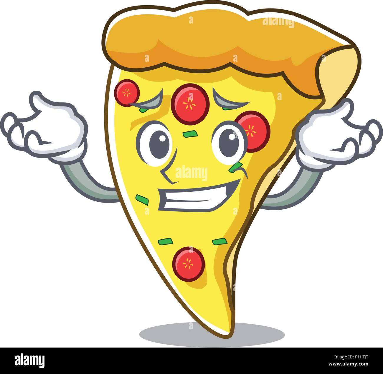 Grinning pizza slice character cartoon Stock Vector Image & Art - Alamy