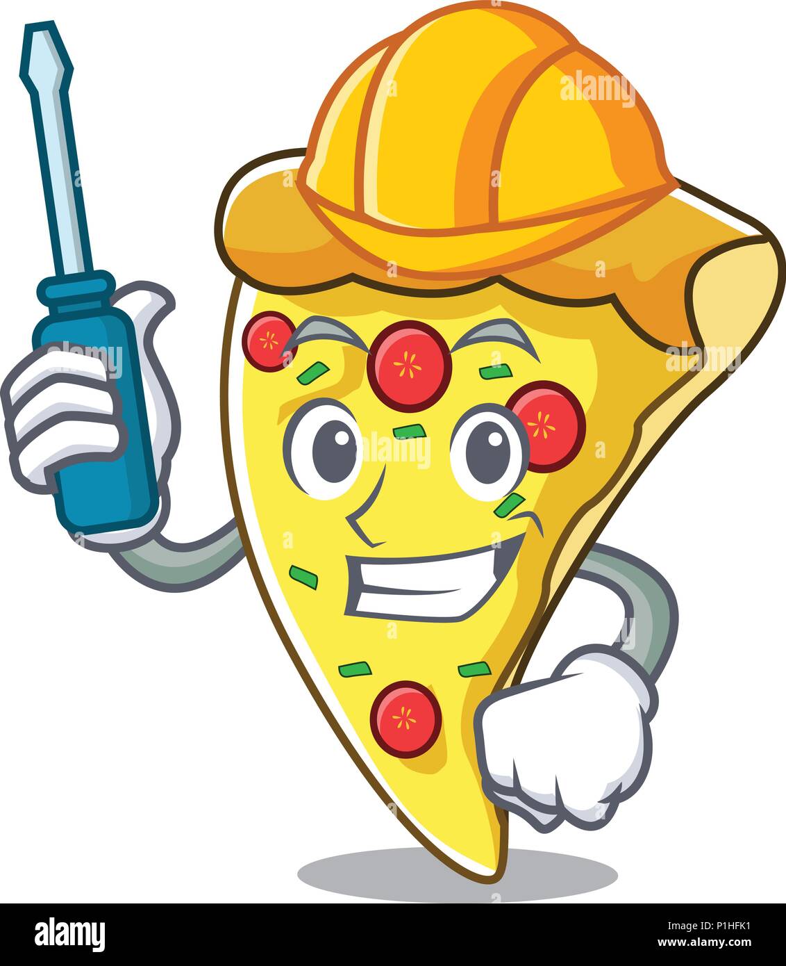 Automotive pizza slice mascot cartoon Stock Vector Image & Art - Alamy