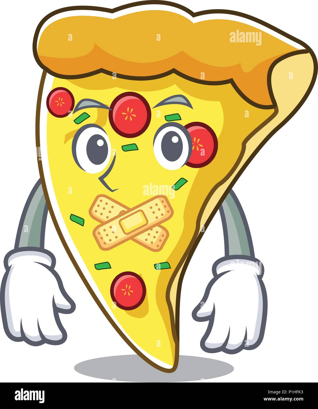 Silent pizza slice mascot cartoon Stock Vector Image & Art - Alamy