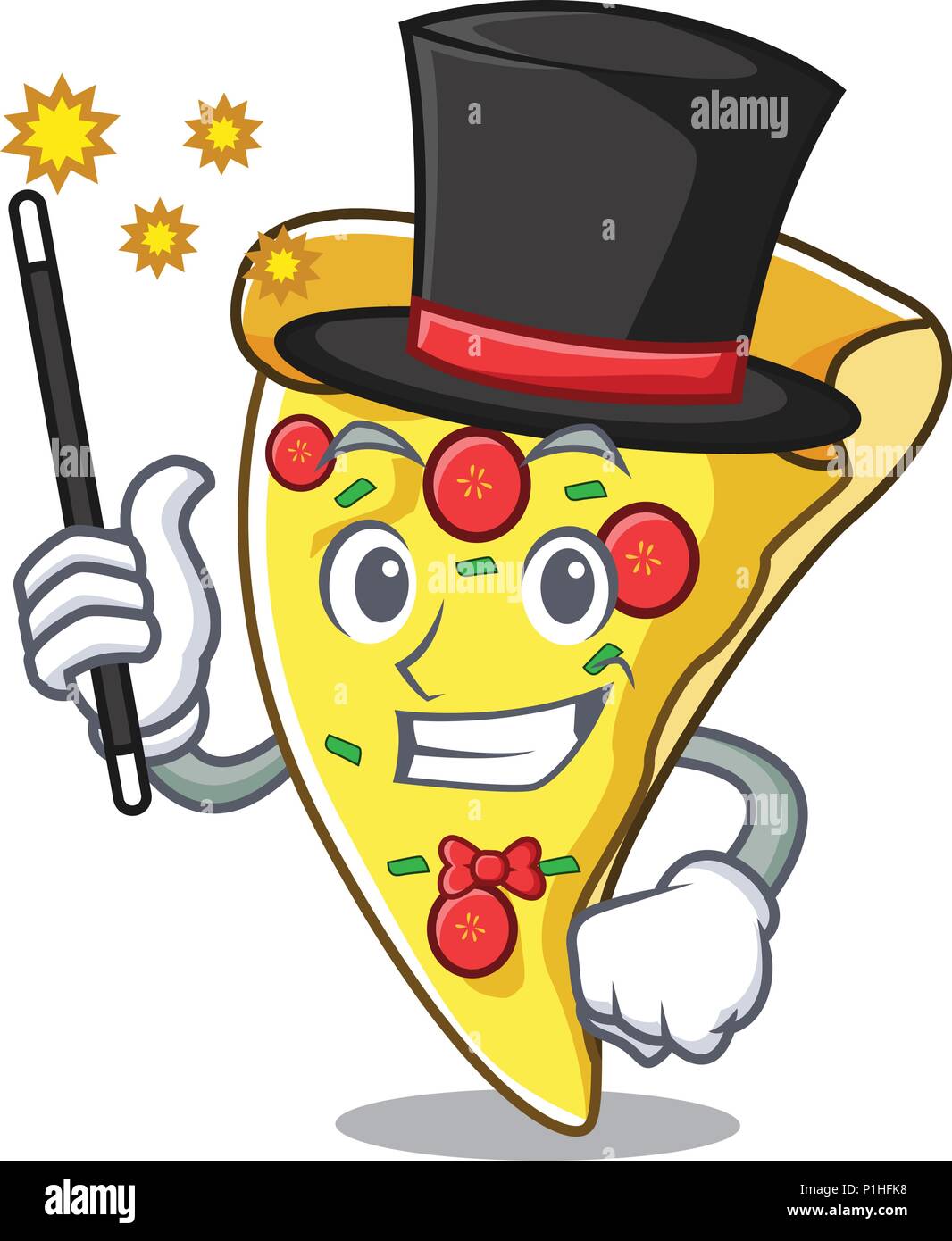 Magician pizza slice mascot cartoon Stock Vector Image & Art - Alamy