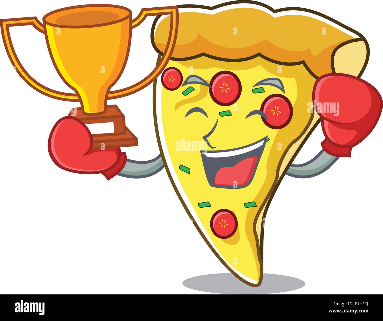 Boxing winner pizza slice mascot cartoon Stock Vector Image & Art - Alamy