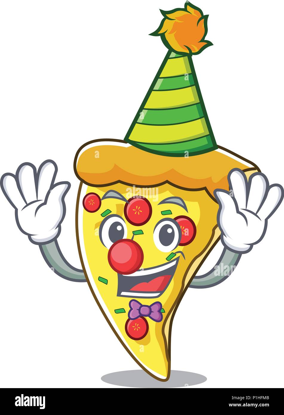 Clown pizza slice mascot cartoon Stock Vector Image & Art - Alamy