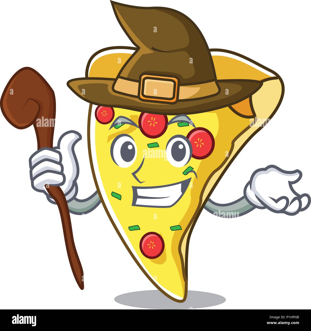 Witch pizza slice mascot cartoon Stock Vector Image & Art - Alamy