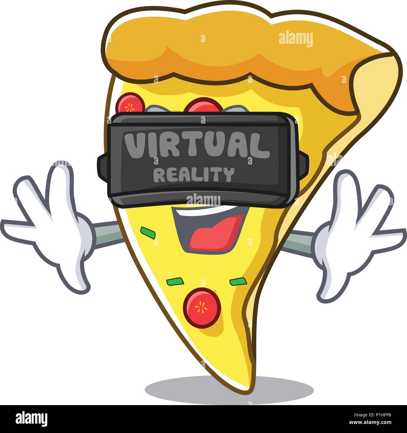 Virtual reality pizza slice mascot cartoon Stock Vector Image & Art - Alamy