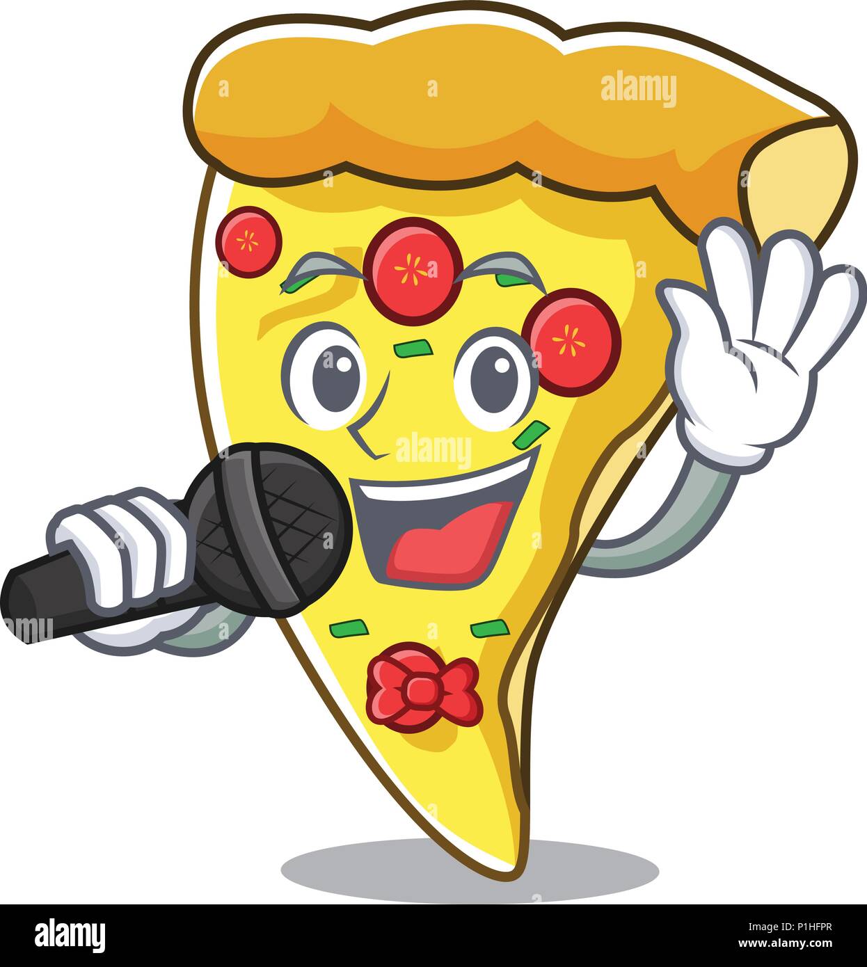 Singing pizza slice mascot cartoon Stock Vector Image & Art - Alamy