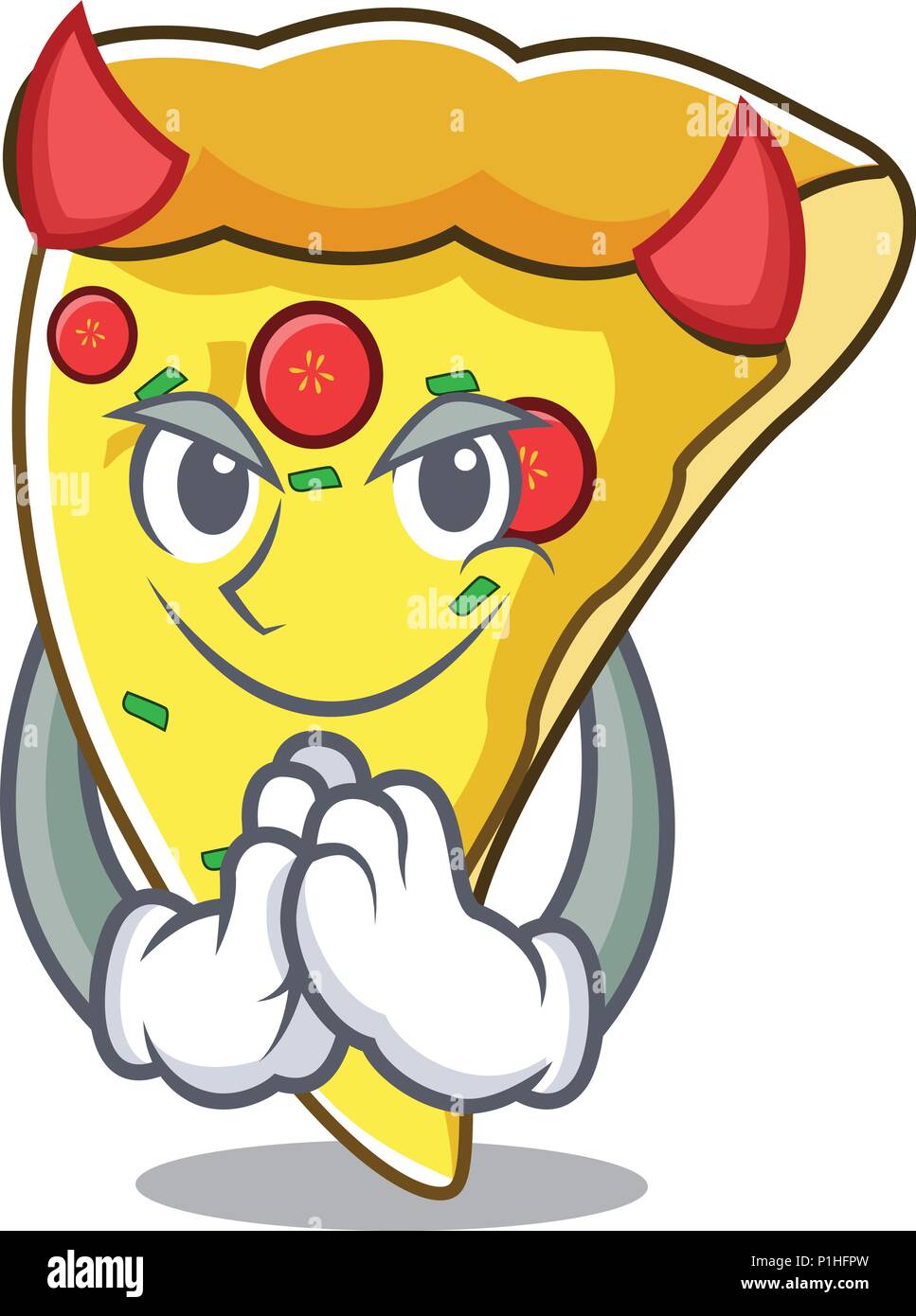 Devil pizza slice mascot cartoon Stock Vector Image & Art - Alamy