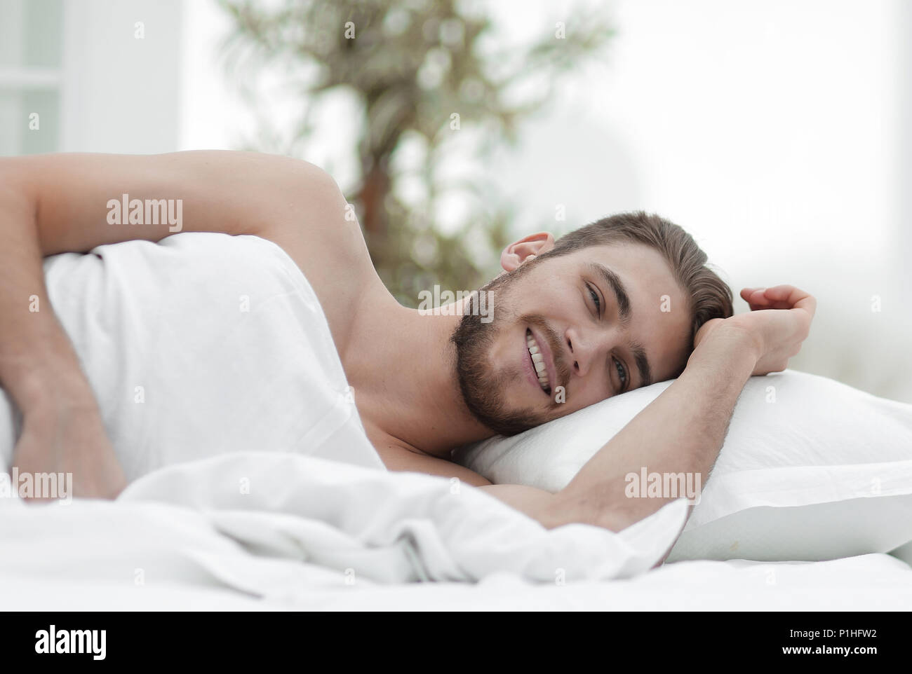 business man resting in a comfortable hotel room Stock Photo - Alamy