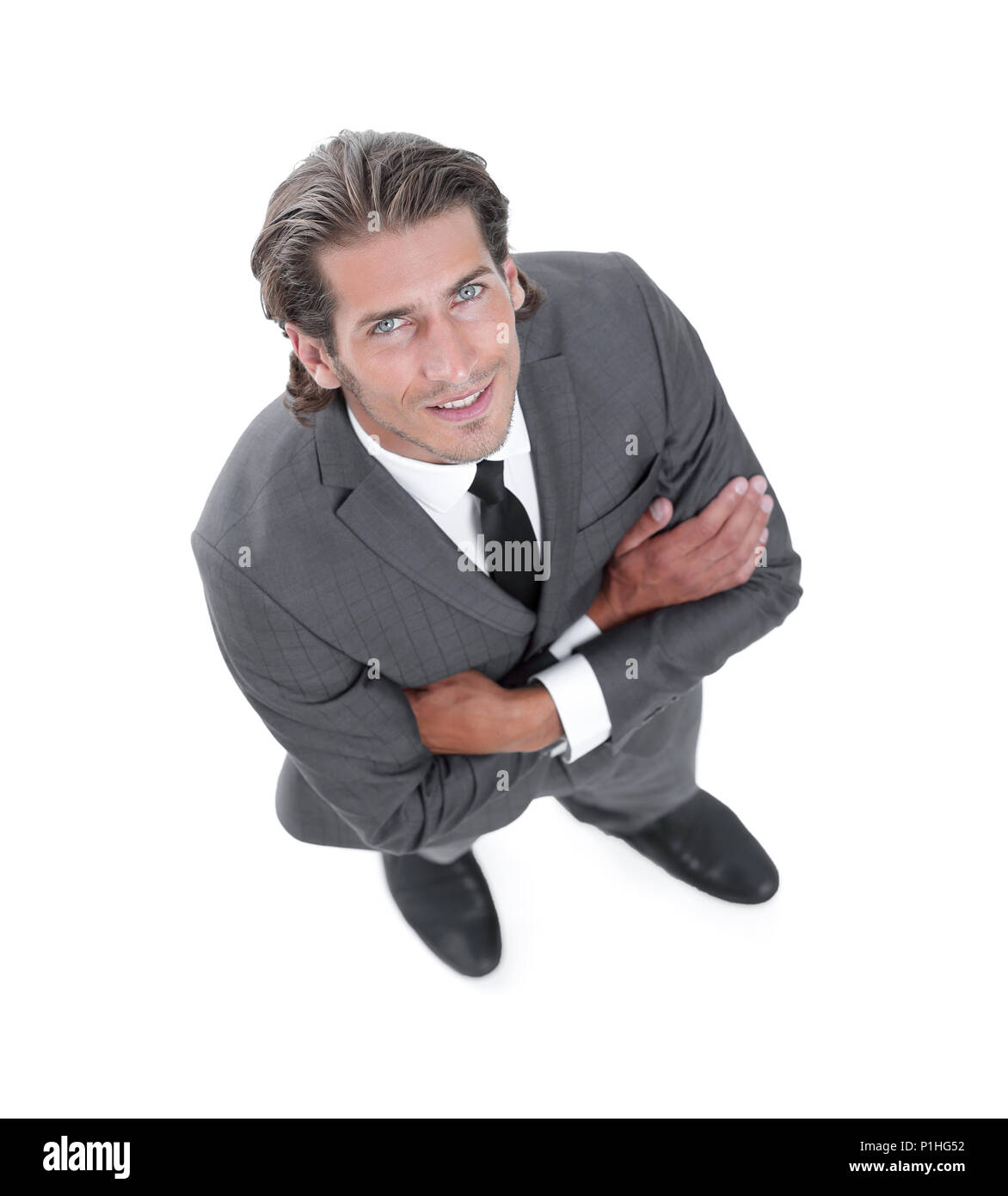 view from the top. business man Stock Photo - Alamy