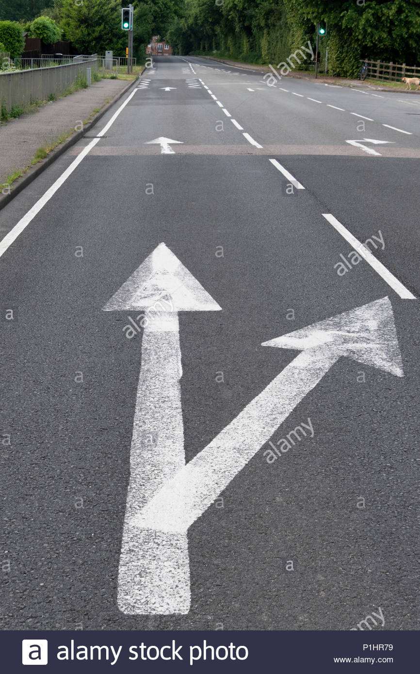 One Way Road Sign Uk Straight High Resolution Stock Photography and ...
