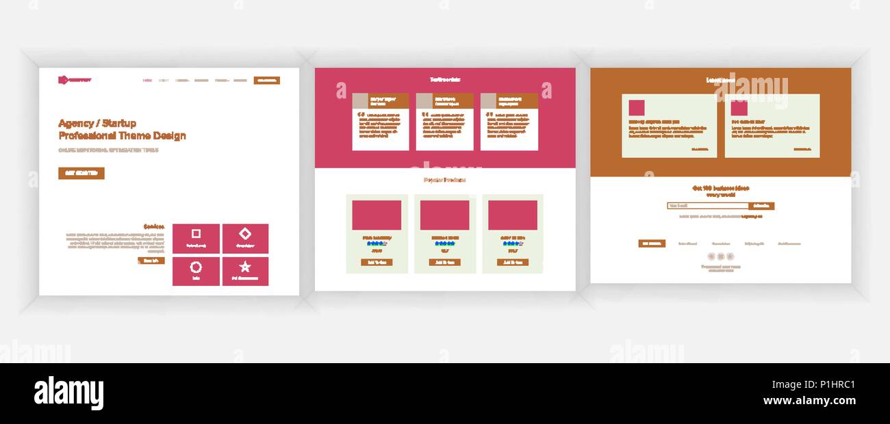 Website Page Vector. Business Agency. Web Page. Design Front End Site ...