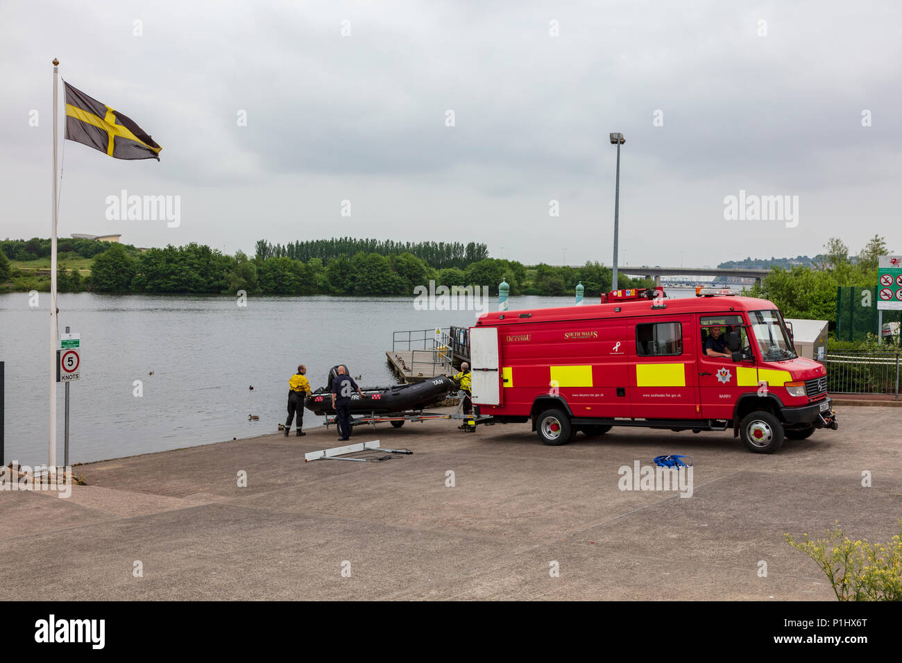 A sequence of shots showing Firefighters from Barry station of the ...