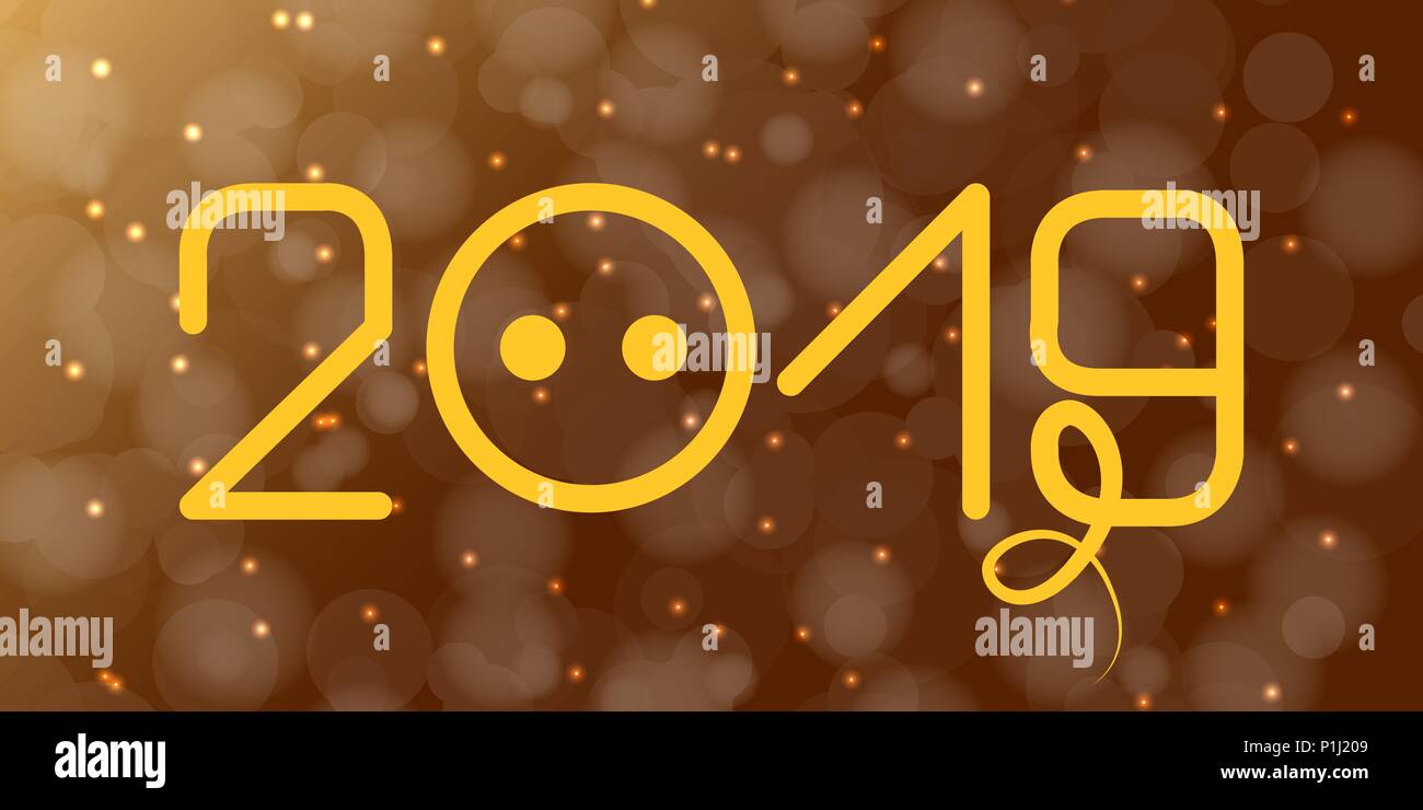 2019 New Year. Celebration concept. Eraser erases a number 8, under ...