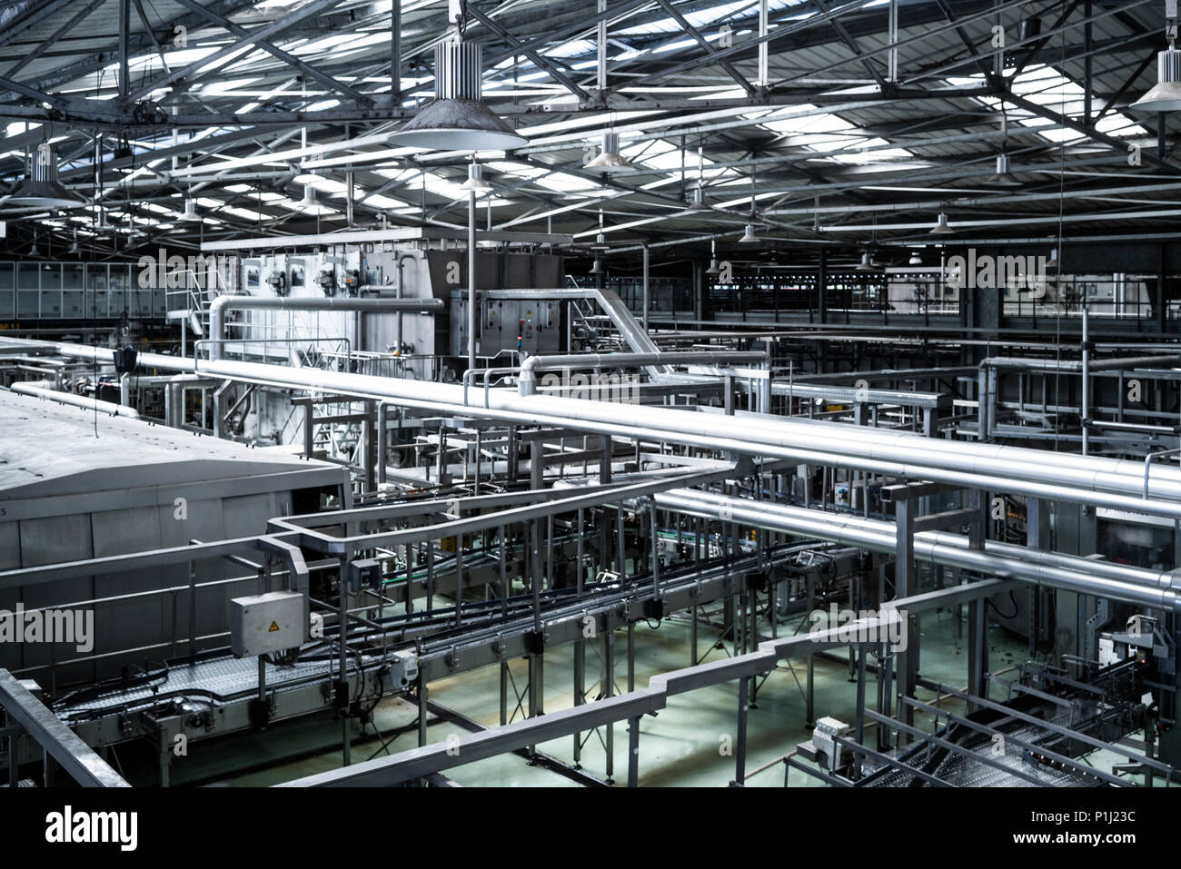 Indoor view of beverages factory Stock Photo - Alamy