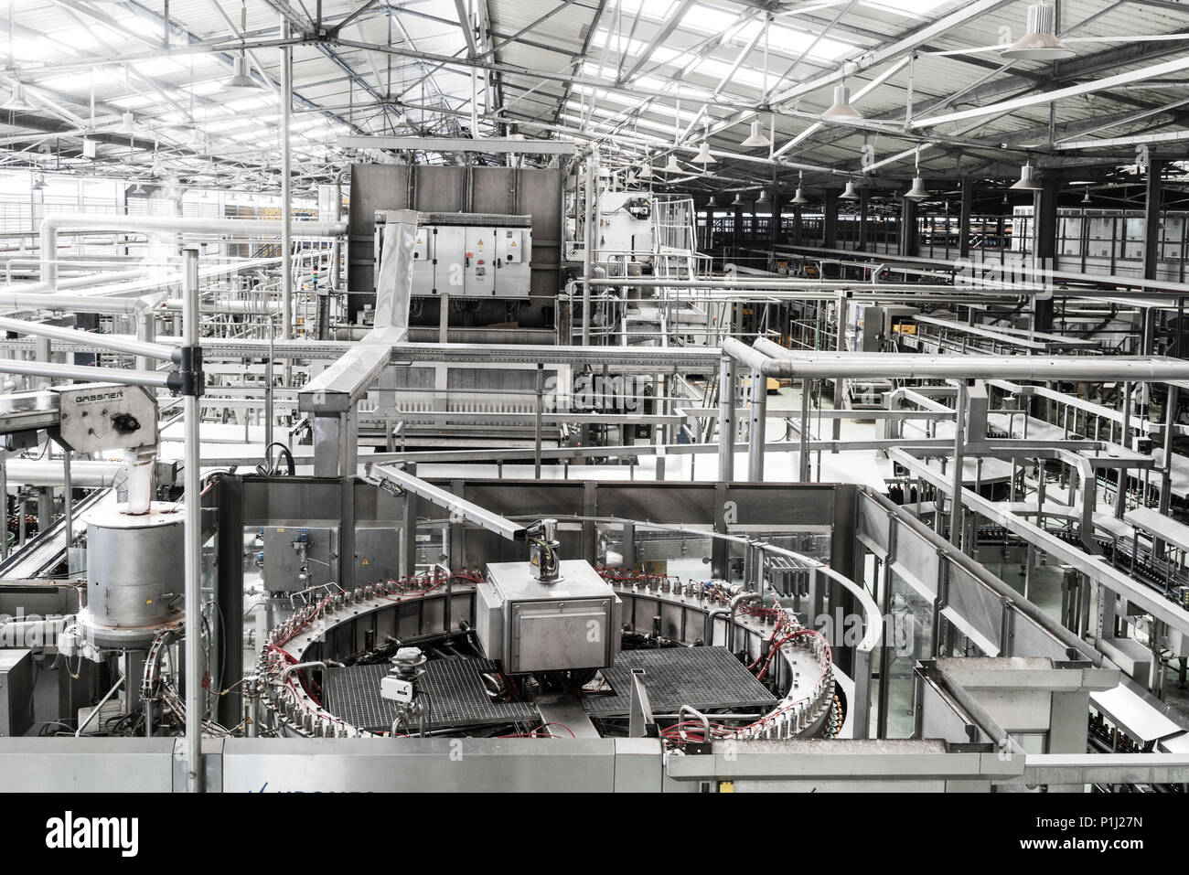 Indoor view of beverages factory Stock Photo - Alamy