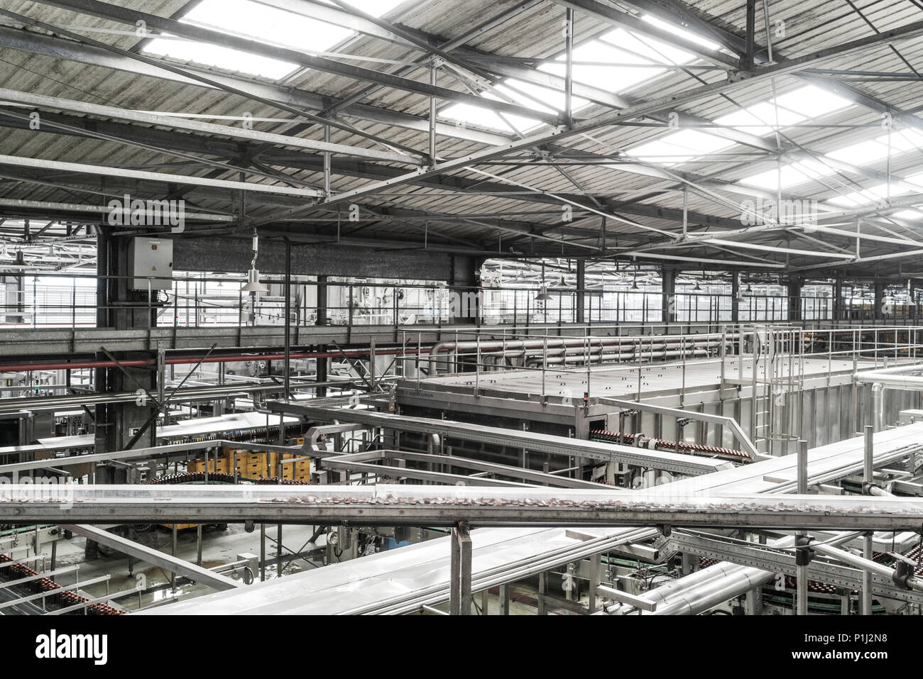 Indoor view of beverages factory Stock Photo - Alamy