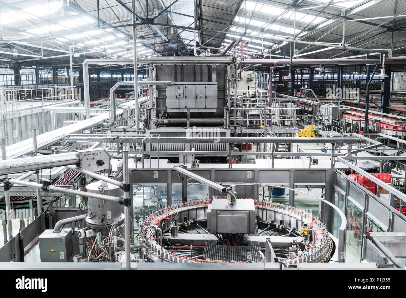Indoor view of beverages factory Stock Photo - Alamy