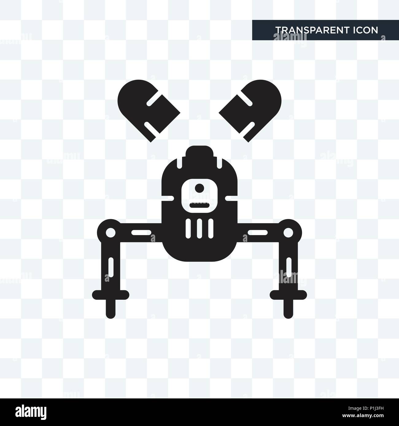 Robot vector icon isolated on transparent background, Robot logo ...