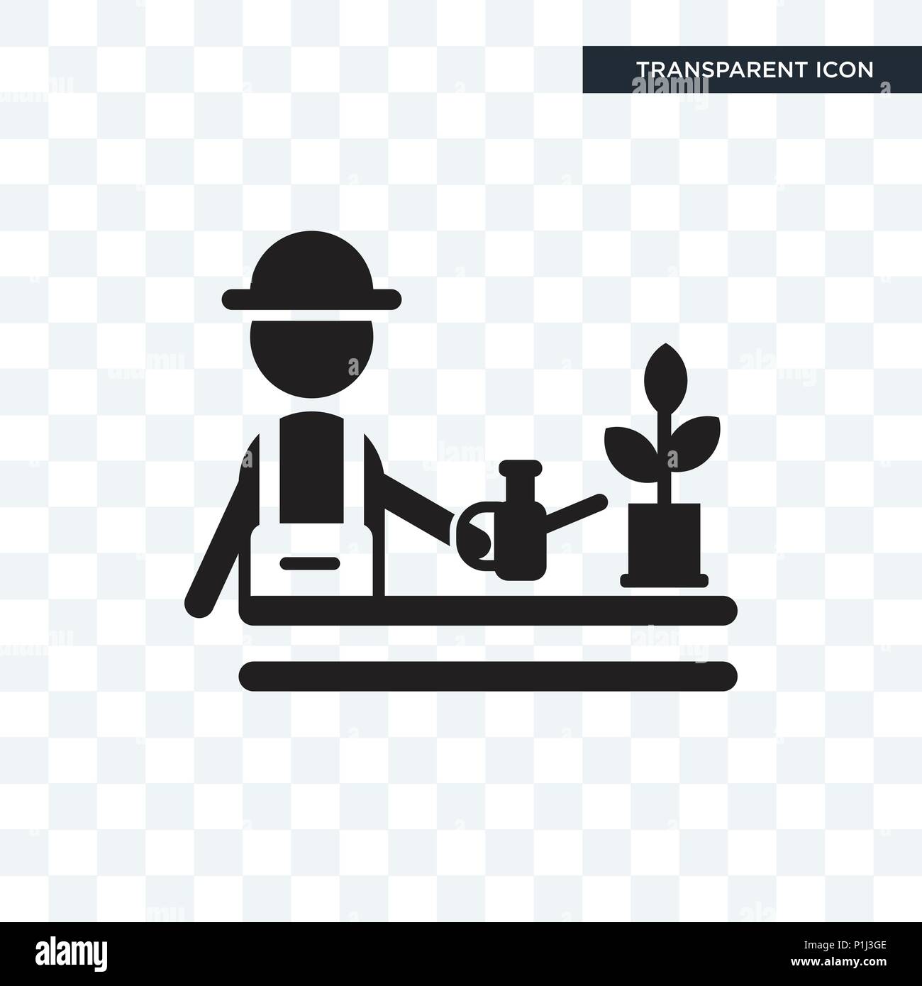 Gardener vector icon isolated on transparent background, Gardener logo ...