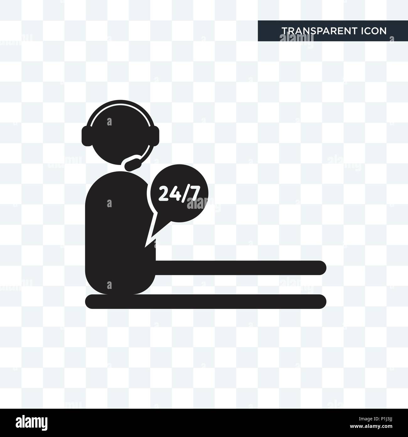 call center vector icon isolated on transparent background, call center ...