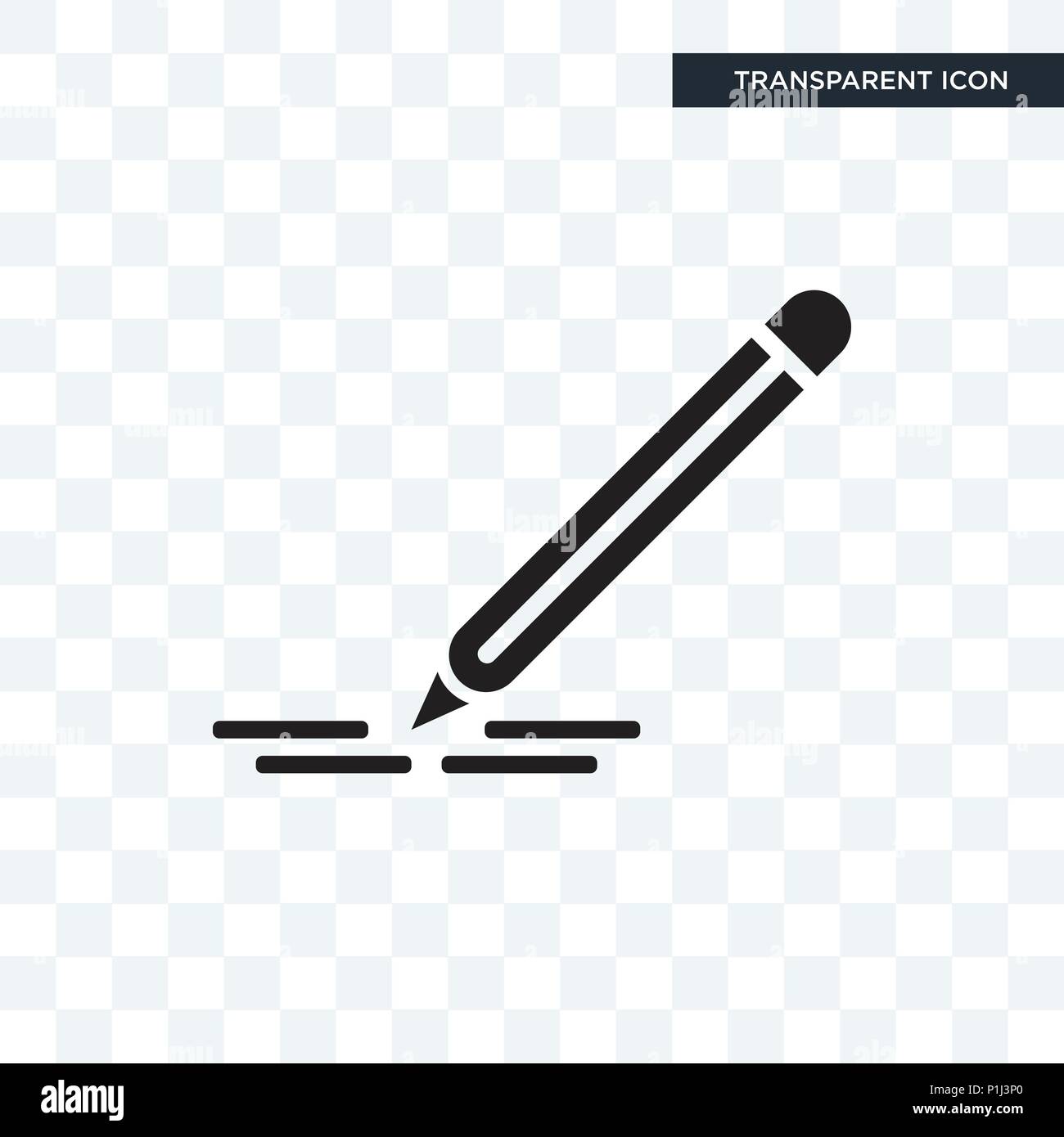 Pencil vector icon isolated on transparent background, Pencil logo ...