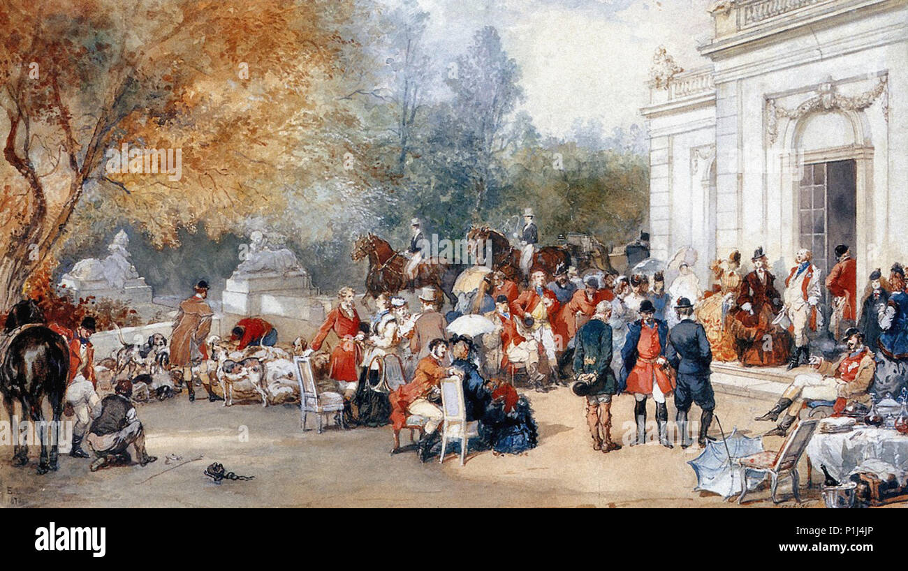 Lami Eugene Louis - a Hunting Breakfast in England Stock Photo - Alamy