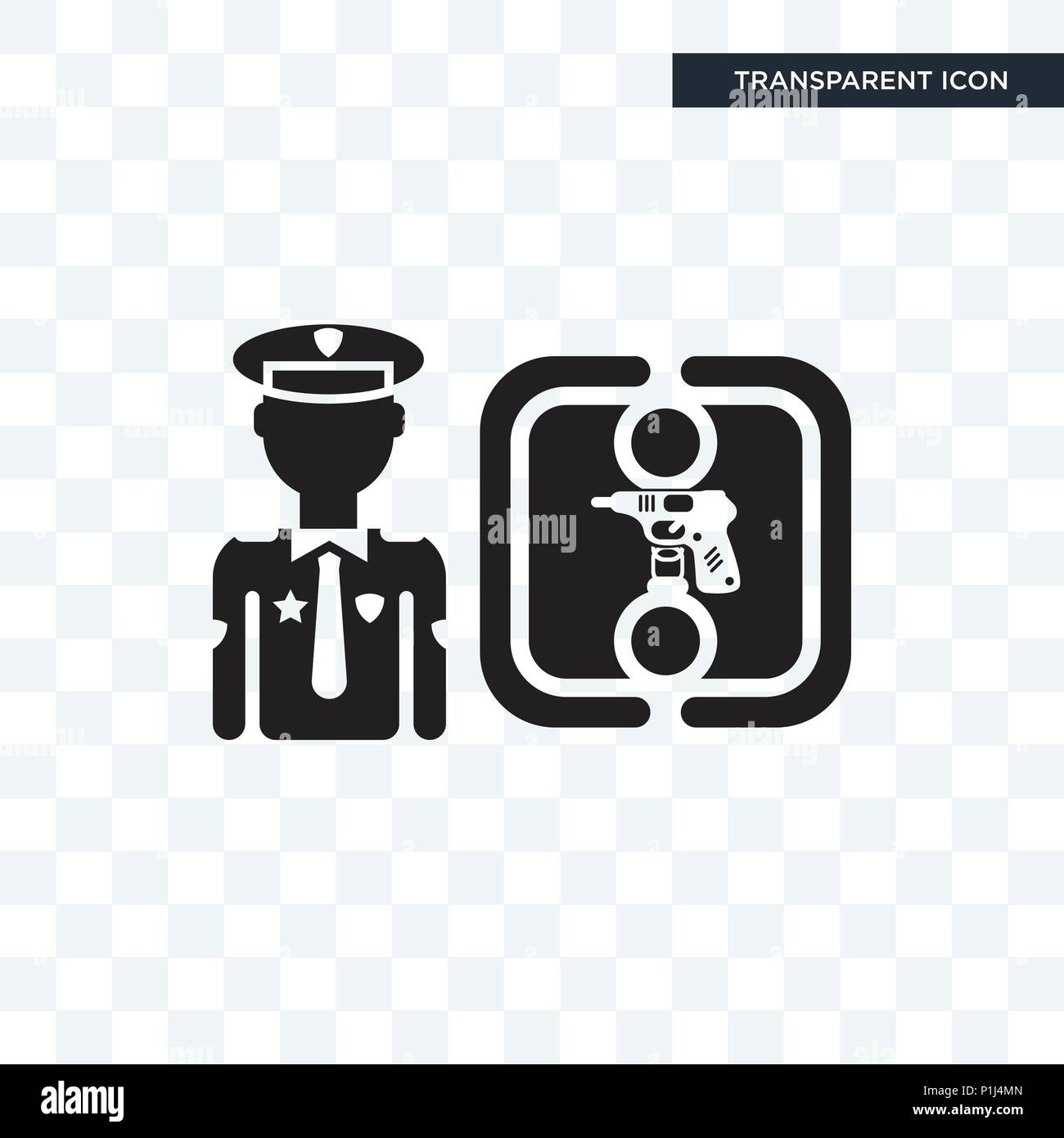 Policeman vector icon isolated on transparent background, Policeman ...