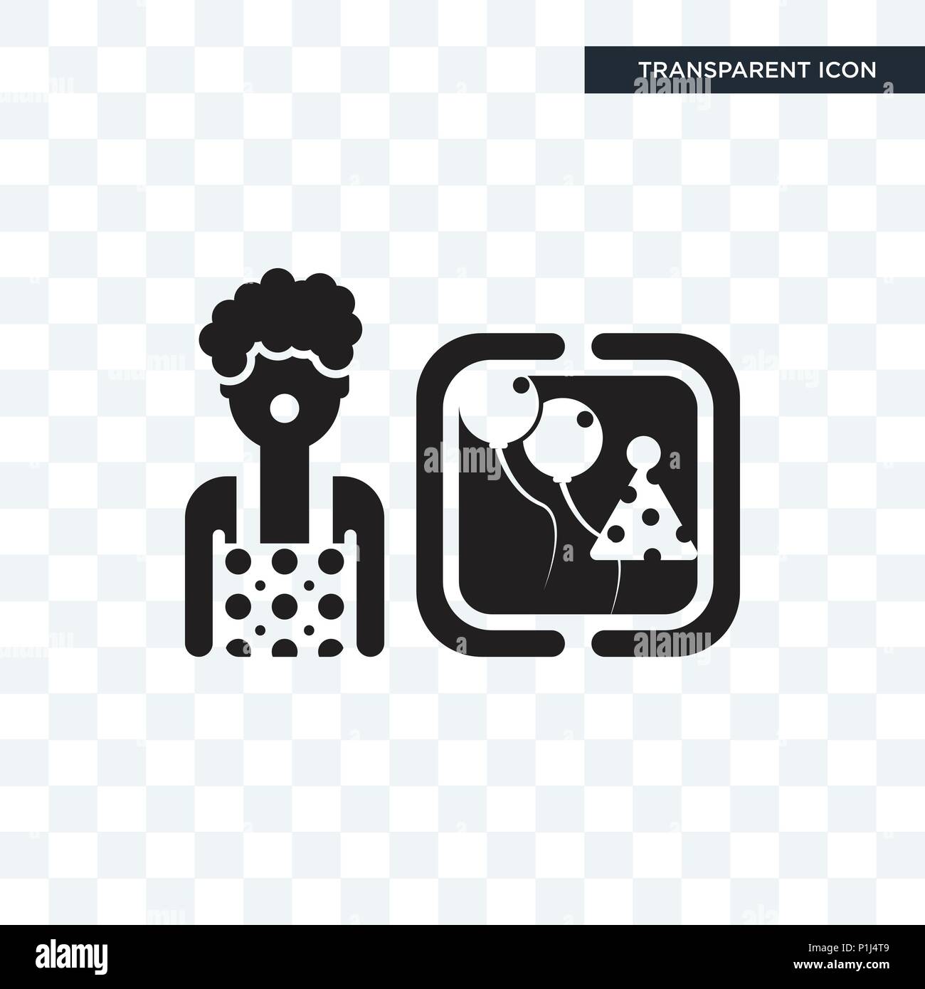 Clown vector icon isolated on transparent background, Clown logo ...