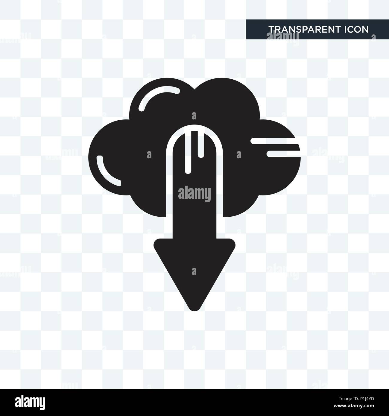 Cloud computing vector icon isolated on transparent background, Cloud ...