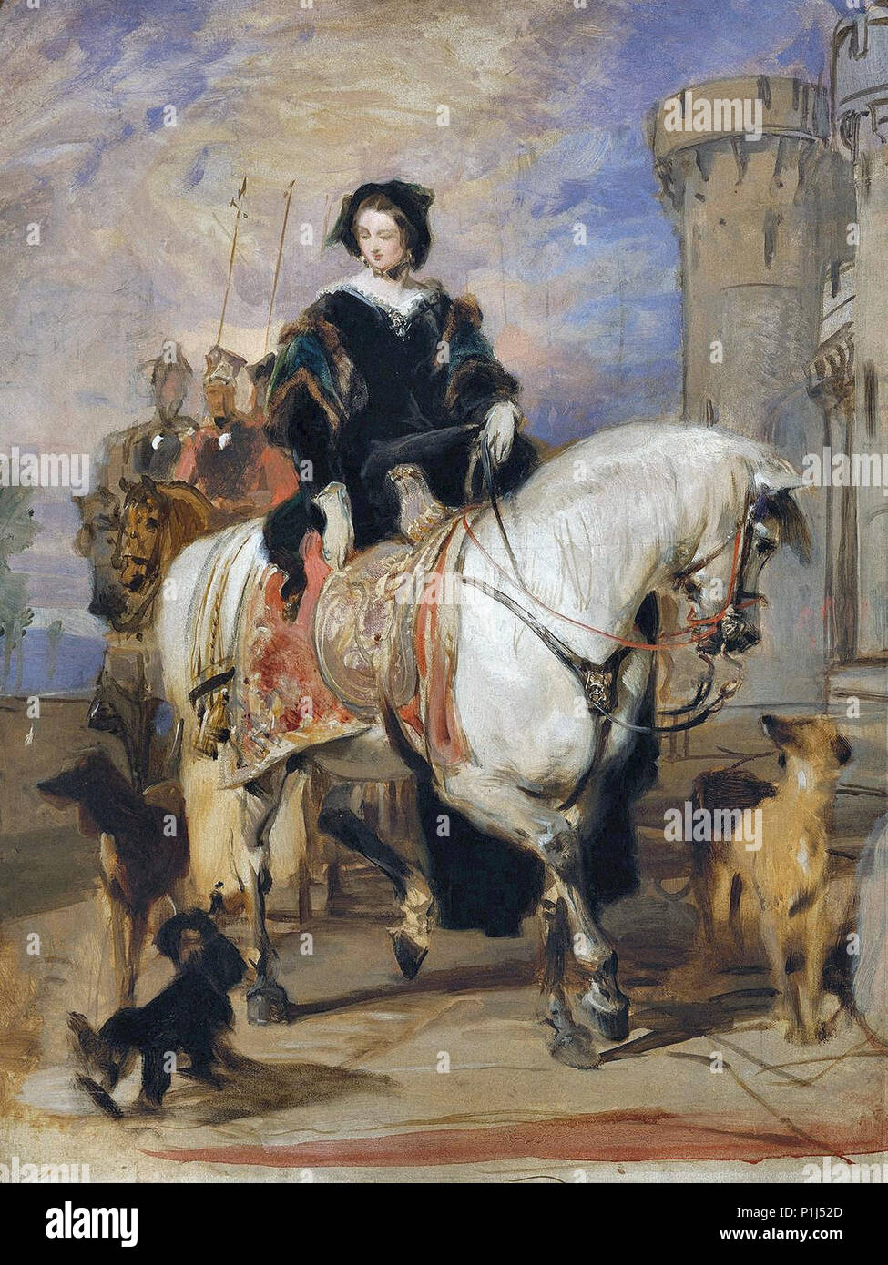Landseer Sir Edwin Henry - Queen Victoria on Horseback Stock Photo - Alamy